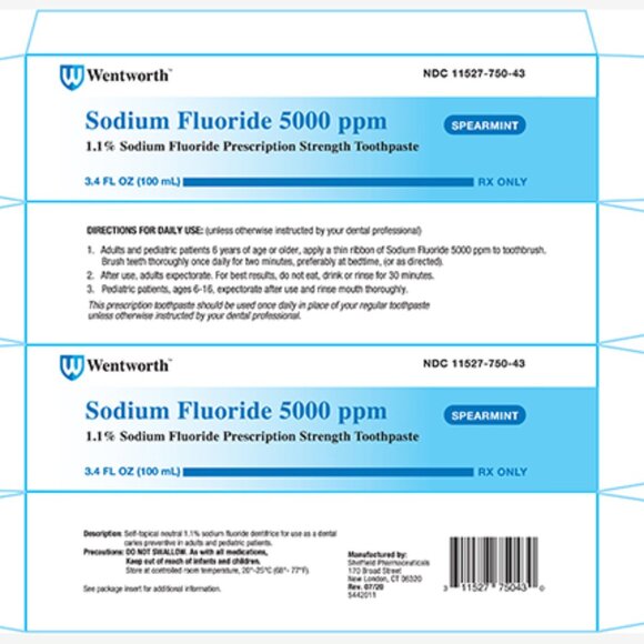 Wentworth | Bath & Body | Wentworth Sodium Fluoride 500 Ppm Spearmint 1 ...